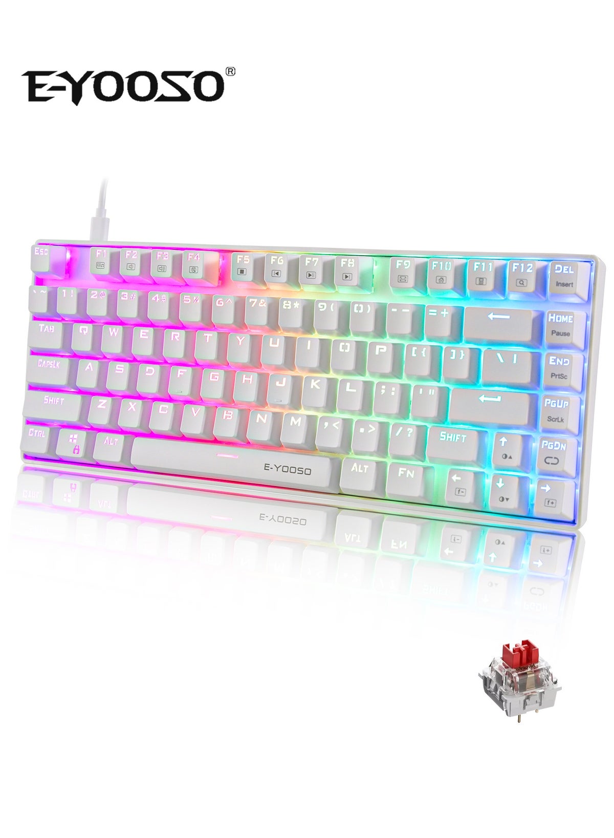 E-YOOSO Z-88 PRO RGB Mechanical Gaming Keyboard, Linear Red Switch, RGB ...