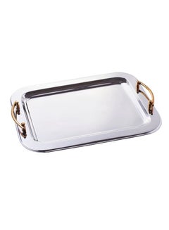 BLACKSTONE Stainless Steel Serving Tray With Gold Handle UAE | Dubai ...