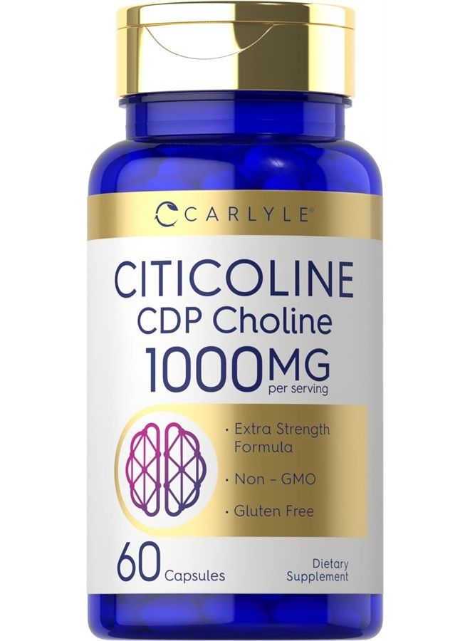 CARLYLE Citicoline CDP Choline 1000mg | 60 Capsules | Non-GMO, Gluten ...