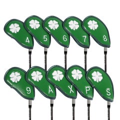 Generic Clover Irons Waterproof Golf Club Covers green pu plain four ...