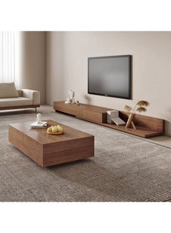 Homzmart MDF and Swedish Wood Tv Unit and Coffee Table 2 Pieces - Brown ...
