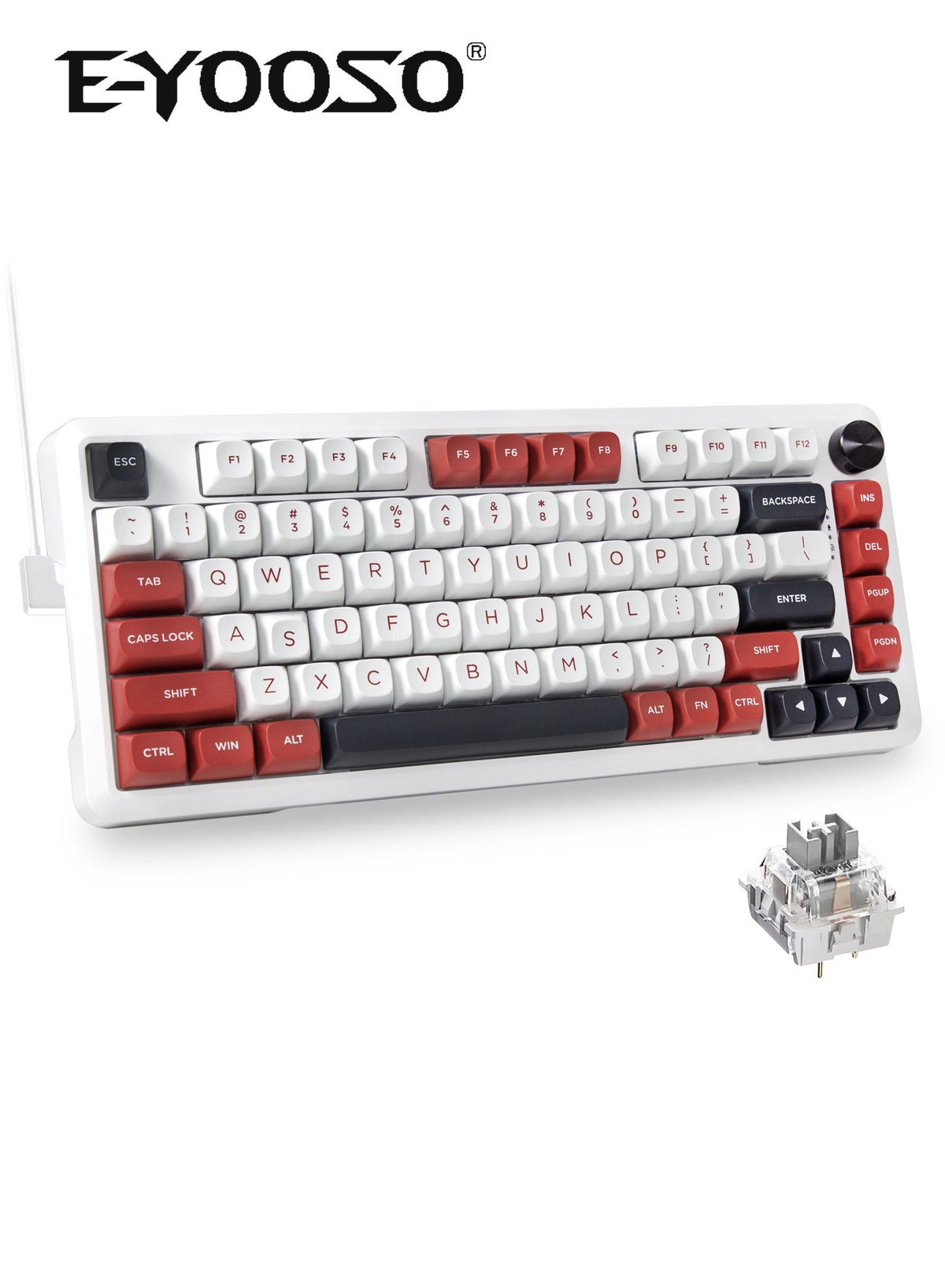E-YOOSO Z-82 Creamy Mechanical Keyboard Wired, Hot Swappable, Pre-lubed ...