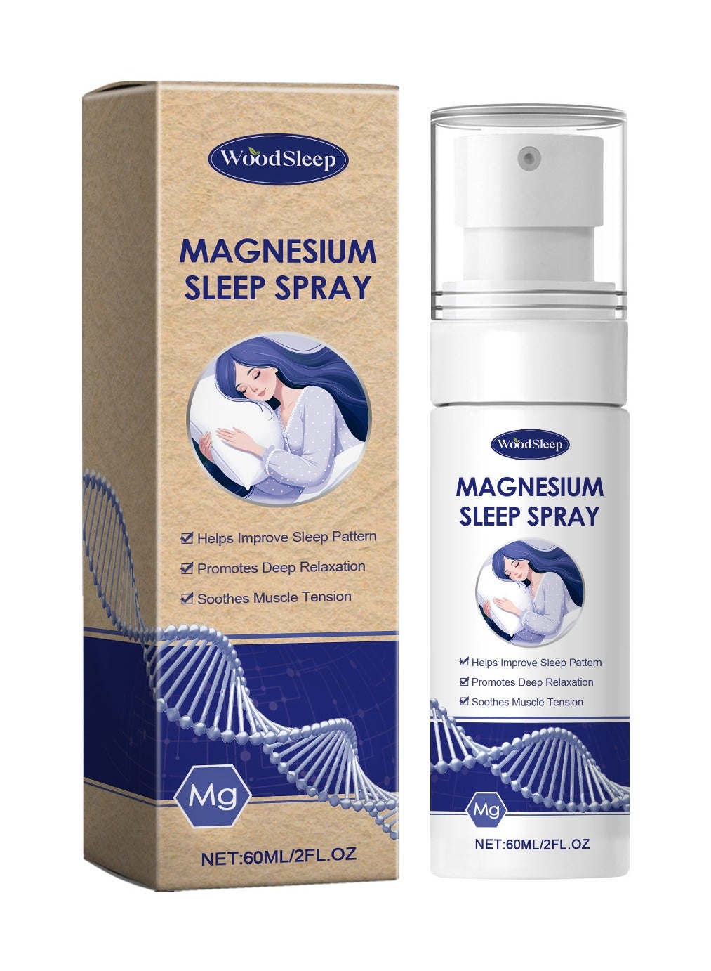 WoodSleep Pure Magnesium Oil Spray 。Spray High Strength Magnesium Spray Energy Boost Sleep ...