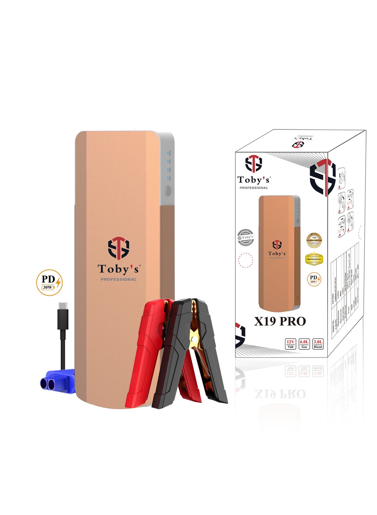 Toby's Toby’s X19 PRO Jump Starter With Compressor For Cars 16000mAh ...