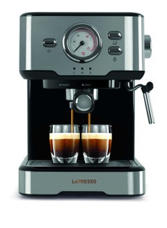 GREEN LION LePresso Dual Cup Barista Espresso Machine with Steamed Milk ...