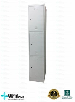 Medca Solutions Stainless Steel 3-Door Locker Cabinet KSA | Riyadh, Jeddah