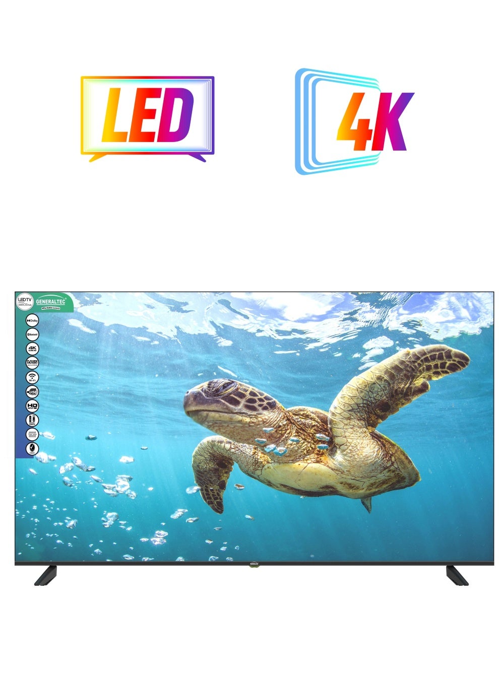 GENERALTEC Generaltec 75 Inch Smart 4K Ultra HD LED TV with WebOS, 2 ...