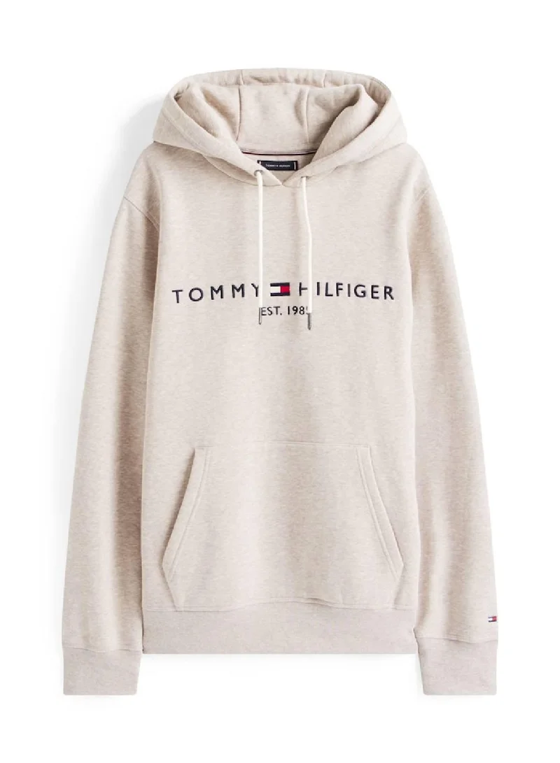 TOMMY HILFIGER Heathered Pebble Logo Embroidery Flex Fleece Hoody for ...