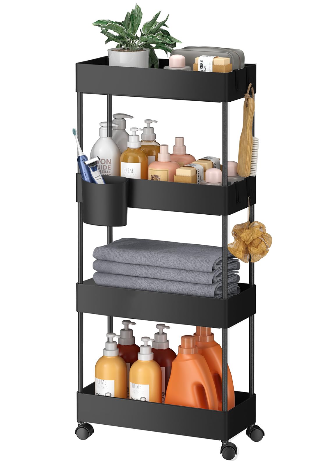 Pipishell Pipishell Slim Storage Cart with Wheels Bathroom Cart Organizer Bathroom Storage Small ...