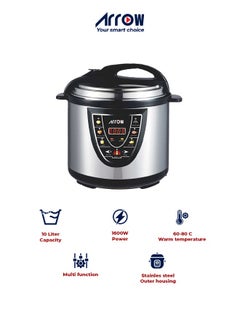 Arrow 10L MINI Electric Pressure Cooker, 1600W | Stainless Steel body ...