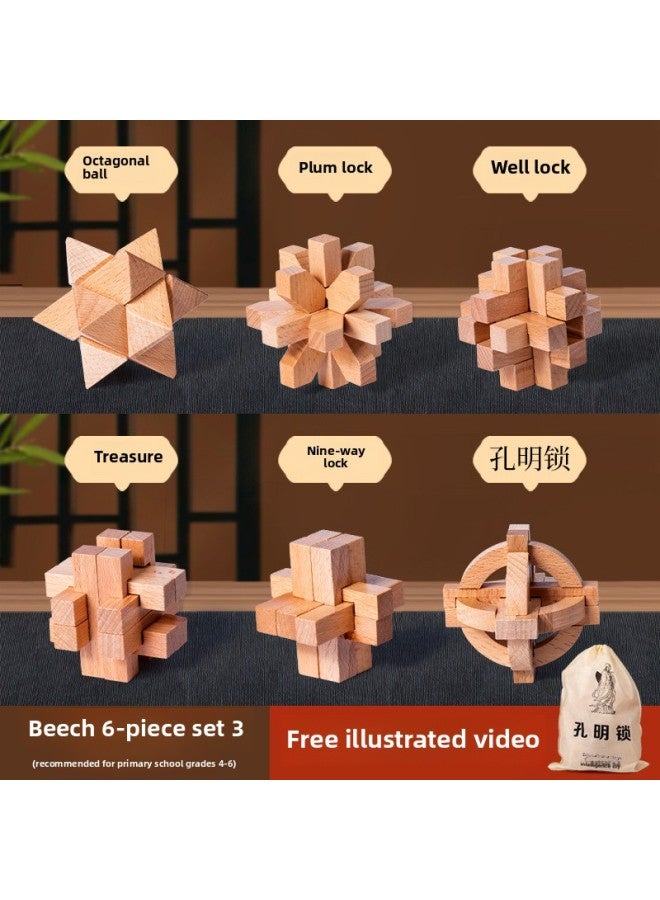 Generic Children's Luban Lock Full Set Of Puzzle Burning Brain For ...