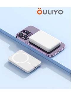 OULIYO 5000 mAh Magnetic Wireless Power Bank,Portable Charger Compatible With MagSafe With Pass ...