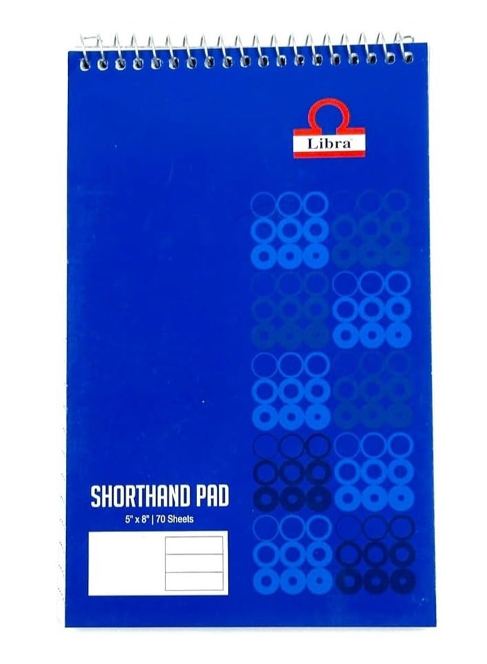 Libra 5x8 Inch Top Spiral Hand Pad – 70 Lined Sheets, Durable Metal ...