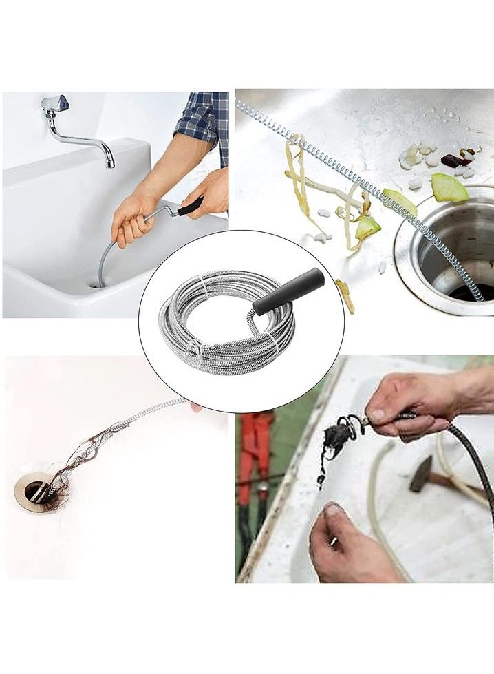 Generic 5 Meter Drain Cleaning Long Spring Wire Waste Pipe Unblocker ...