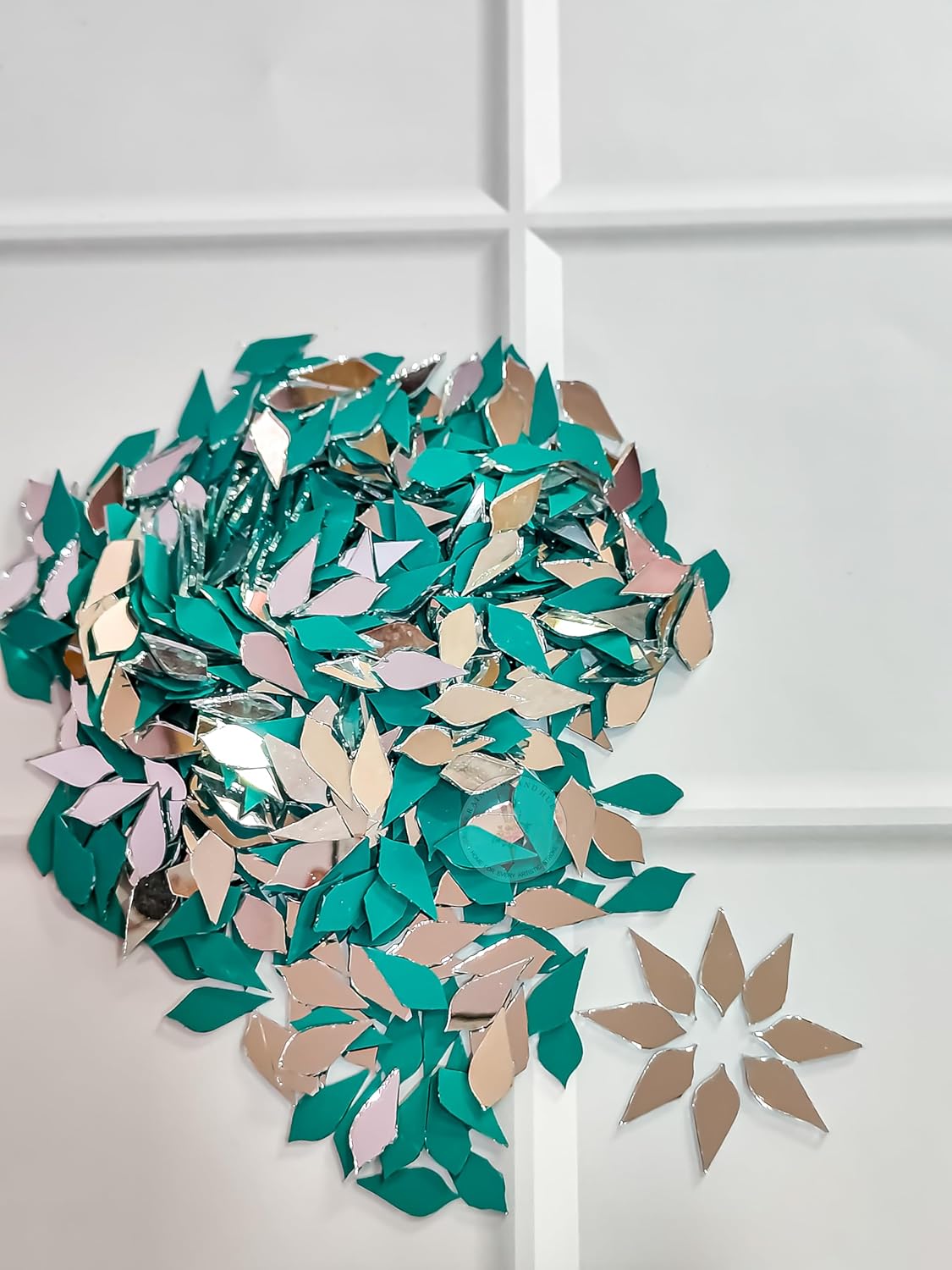 RH RH Craft Mirrors Lilly Shape 100 Grams 280 Pcs Approx for LIPPAN Art ...