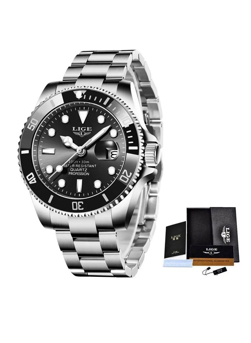 LIGE Automatic Mechanical Watch, Men's Classic Waterproof Quartz Wrist ...
