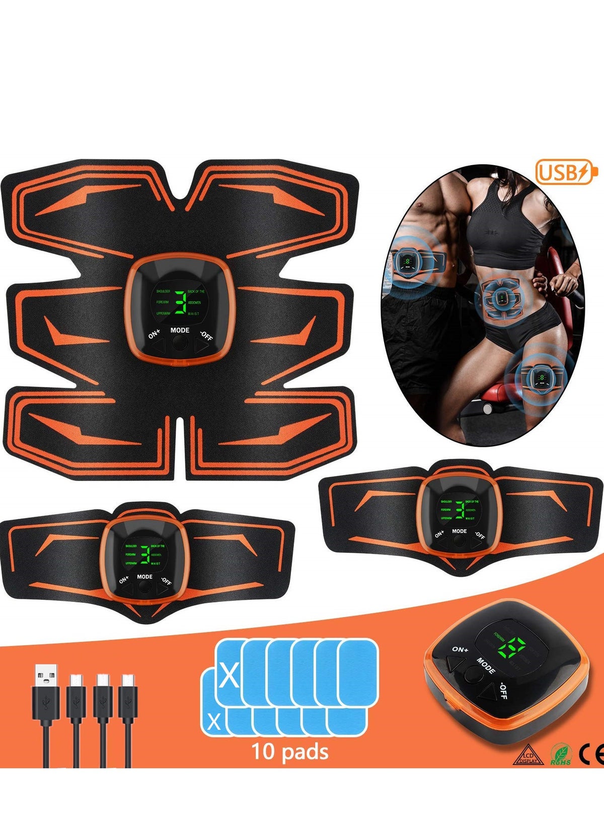 Y&D Rechargeable Body Building Fitness Electric Muscles Training ...