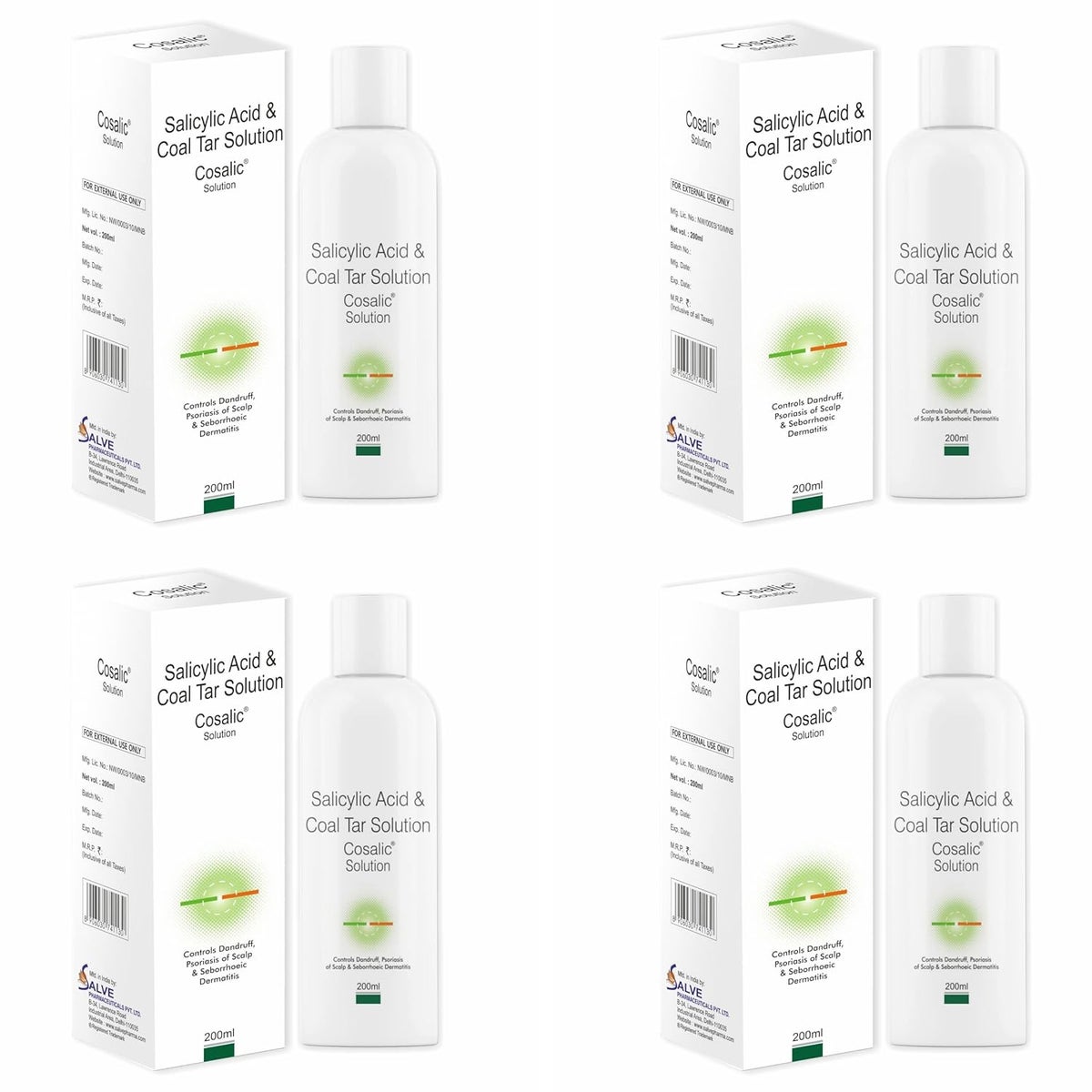 Salve SALVE Cosalic Coal Tar Salicylic Acid Shampoo For Dry Itchy Scaly ...