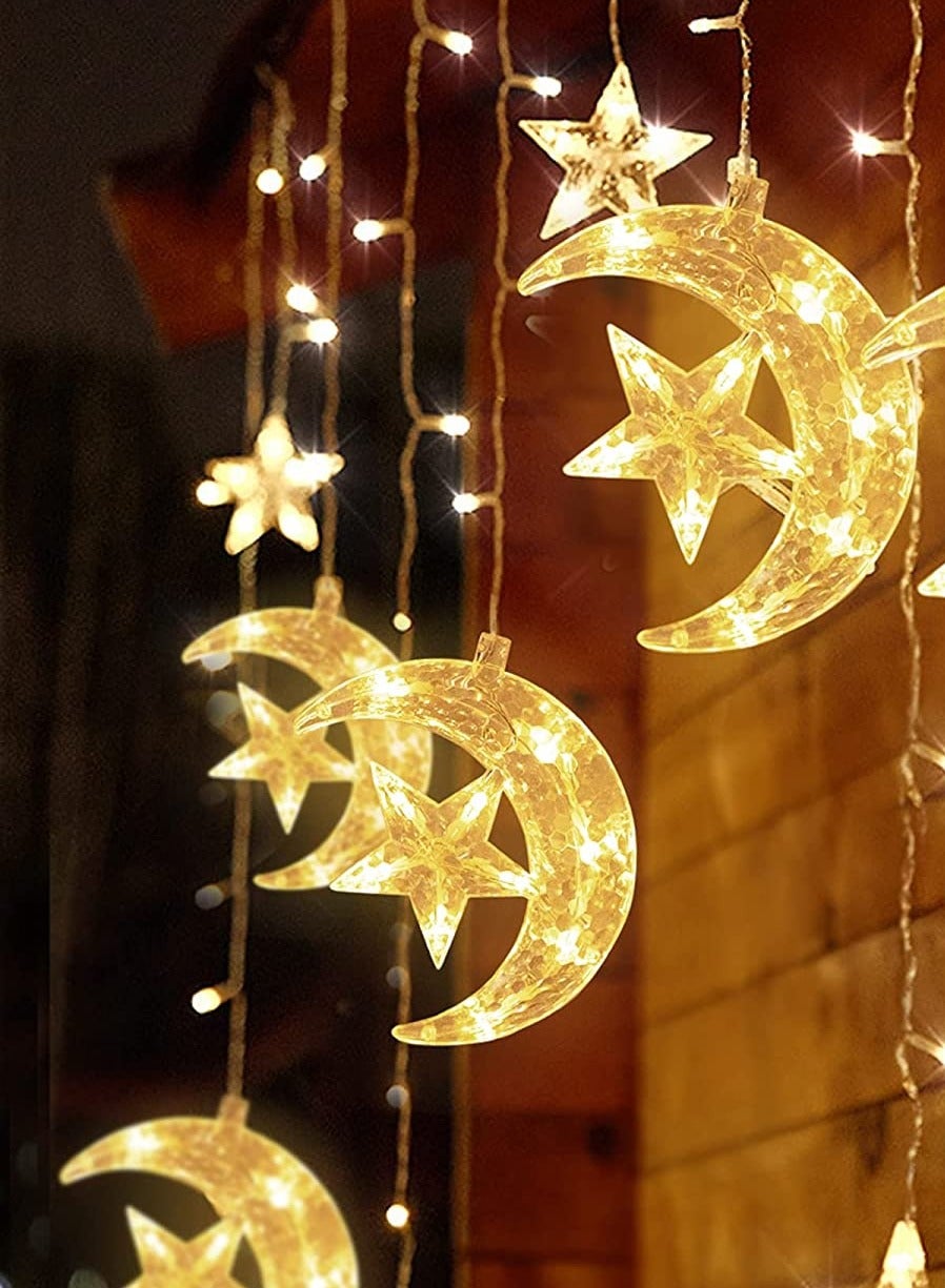 Roman Gifts Led String Lights Stars Moon Shaped And Curtain Decorative ...
