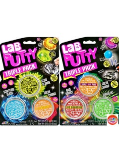 Ja-Ru Lab Putty Bundle Set Glow In The Dark Slime, Clear Putty ...