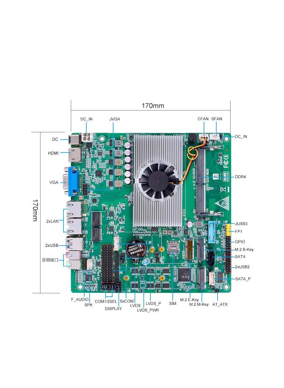 Generic N100 motherboard Mini ITX Dual network Port 6-string industrial ...