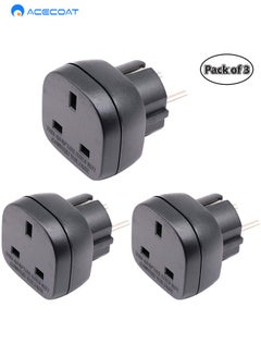 ACECOAT 3Pcs UK to EU Plug Adapter-3 Pin KSA/UAE to 2 Pin Germany ...