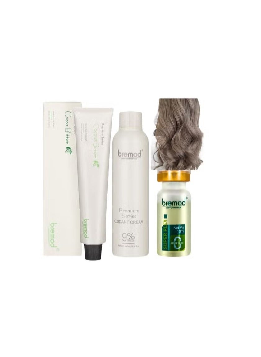 BREMOD Hair color BREMOD COMPLETE SET MILK TEA ASH GREY 100ML WITH ...