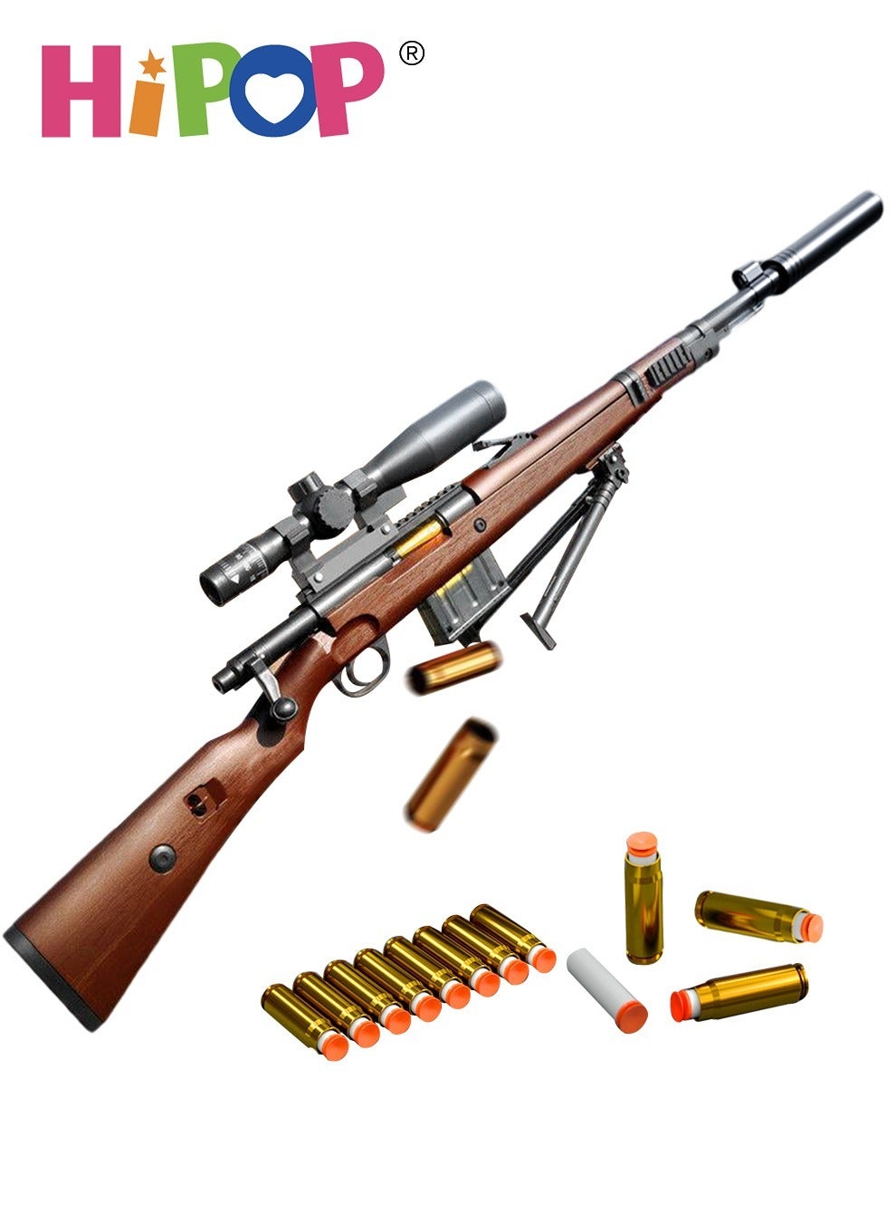 HIPOP 98K Big Gun Toys for Kids,130cm,Shell Ejection for Soft Bullets ...