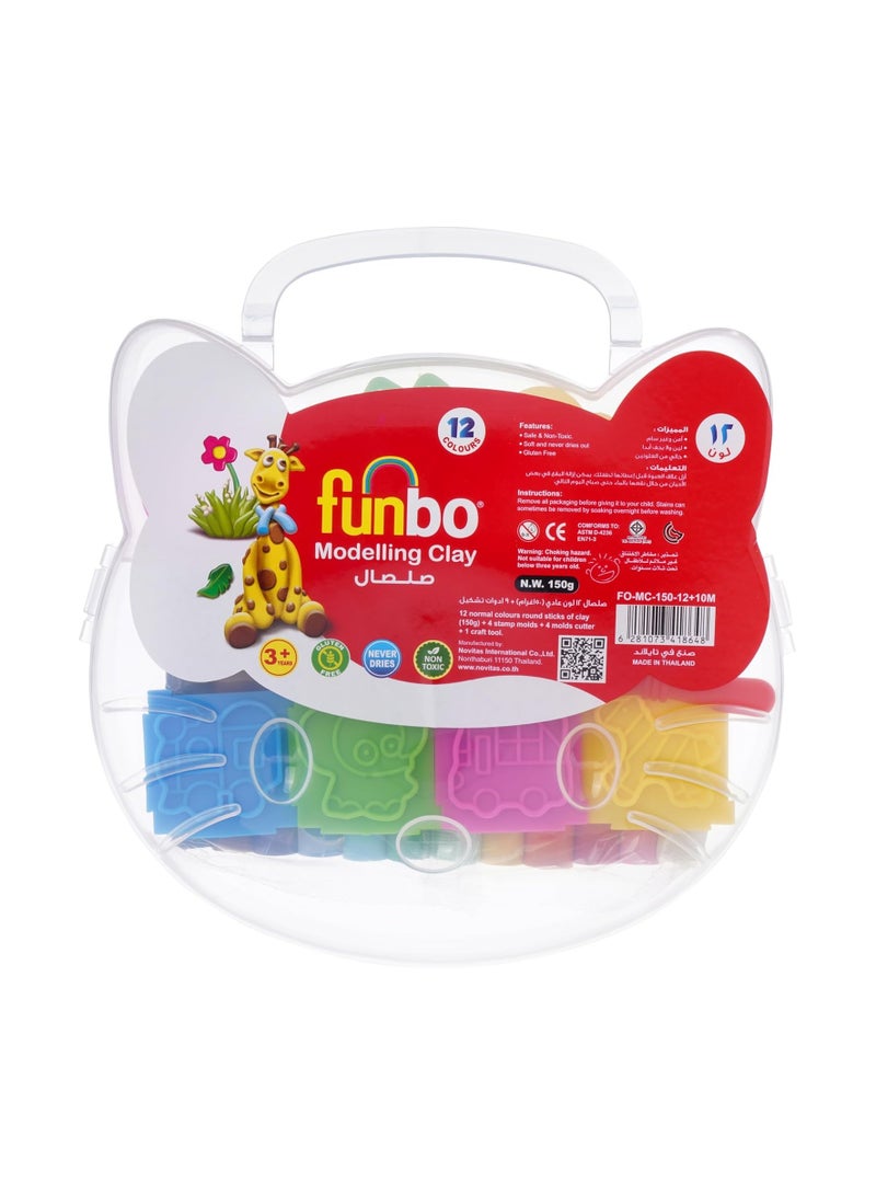 Buy Funbo Hello Kitty Shape Modelling Clay Kit ,12 Colours with 4 Molds ...