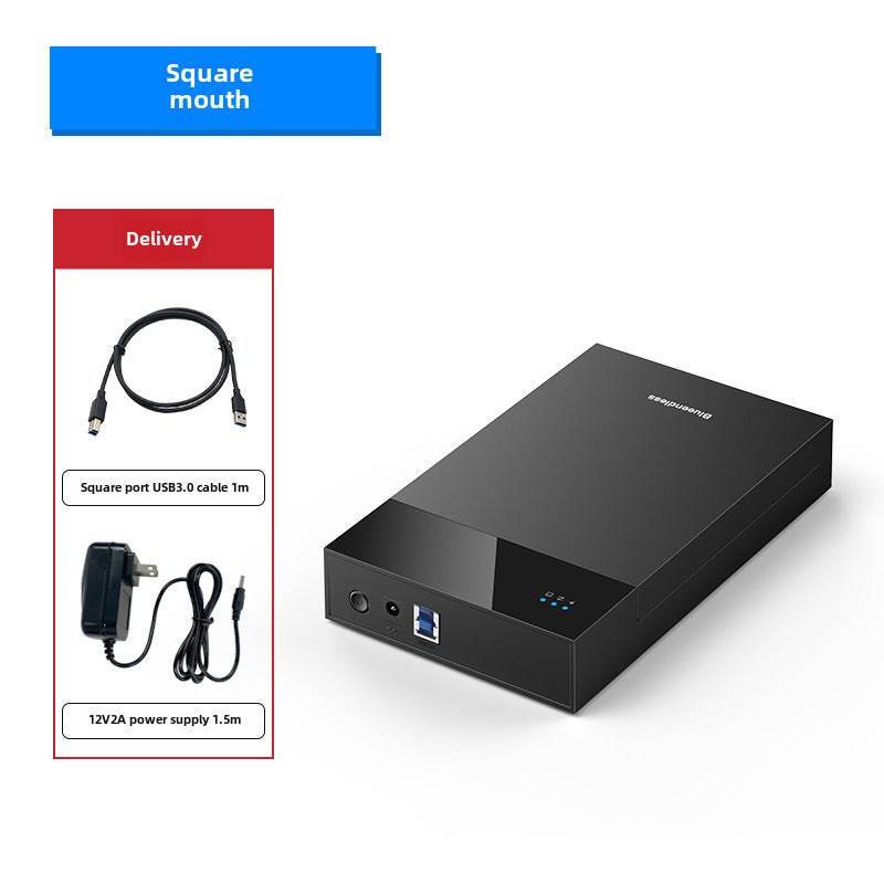 Generic 3.5 Inch SATA USB 3.0 External Hard Drive EnclosureSquare mouth ...