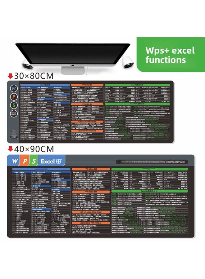 Generic Mouse Pad Extra Large Shortcut Keys Cad Software Excel Function ...