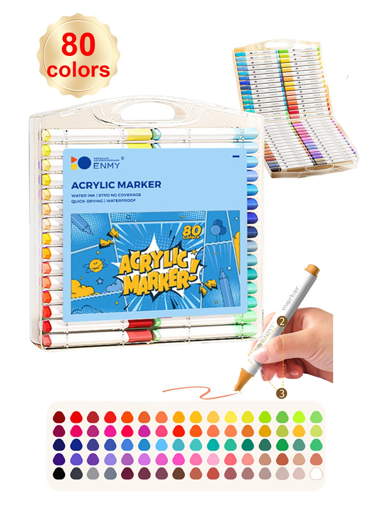 Generic 80 pcs Color Pens For Kids Multi-color Marker Pens Markers Set ...