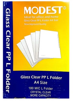 MODEST 100-Piece A4 L-Shape Folder Box Clear | Best Price UAE | Dubai ...