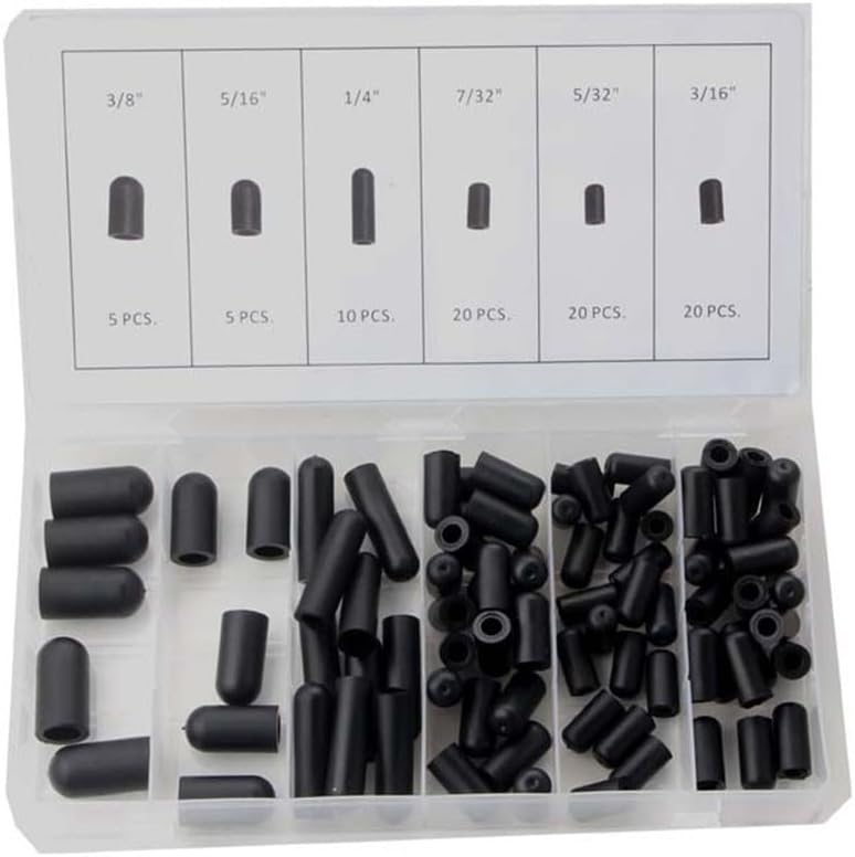 Generic Rubber Vacuum Line Cap Block Off Assortment Kit 80 Pieces 6 ...