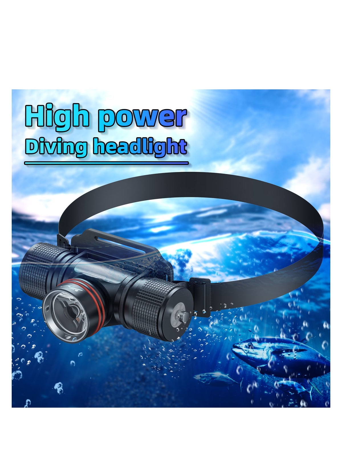 ZLH HITY Scuba Diving Headlamp, 3500 Lumens Professional Underwater ...