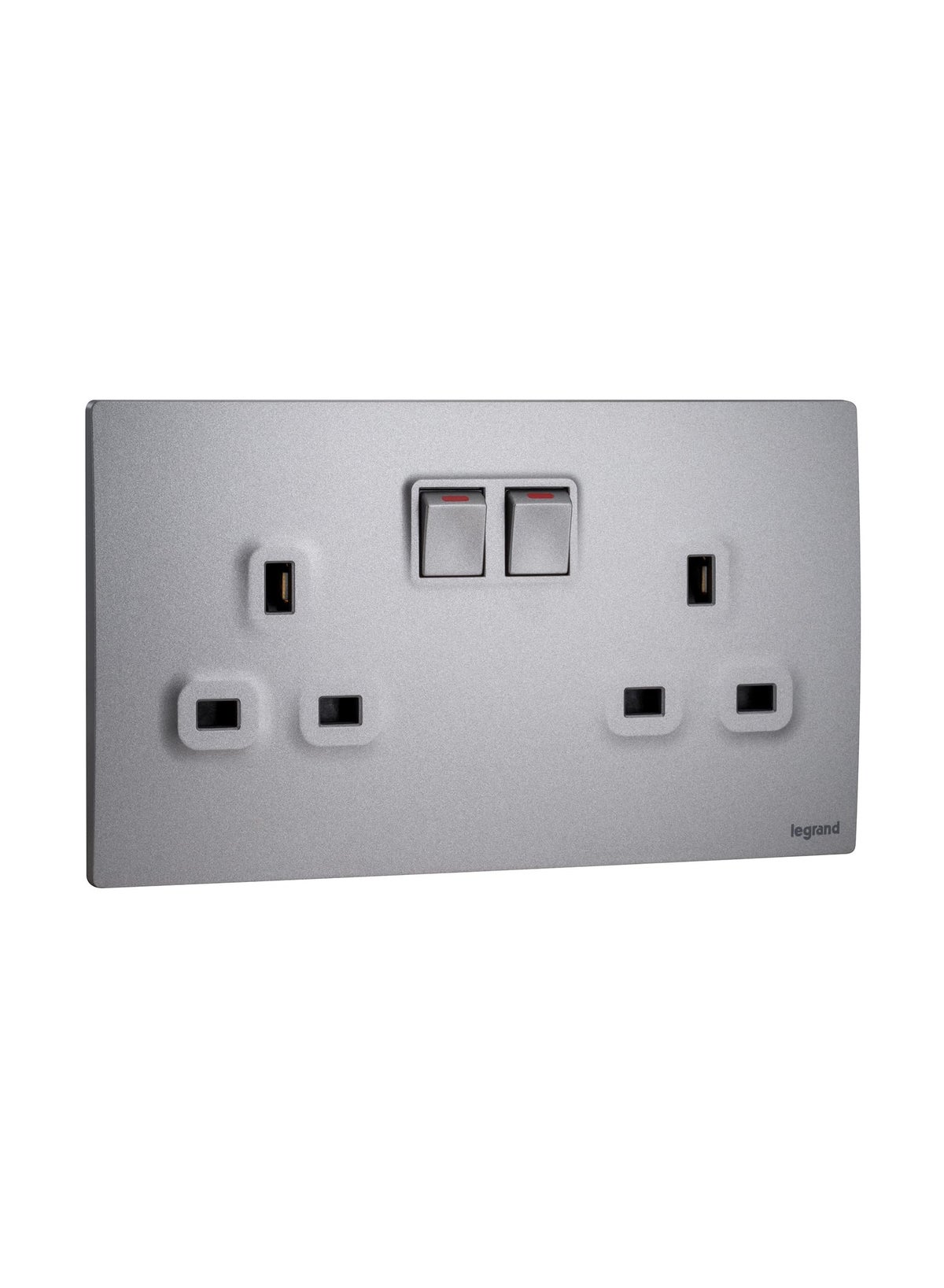 Legrand 13A 2G SWITCH SOCKET MALLIA SENSES DARK SILVER 281113DS ...