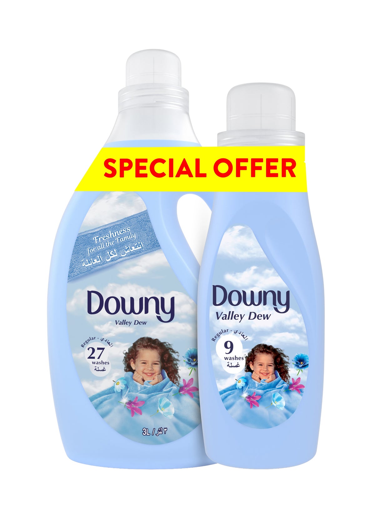 Downy Regular Fabric Softener Valley Dew 3L+1L | Best Price UAE | Dubai ...