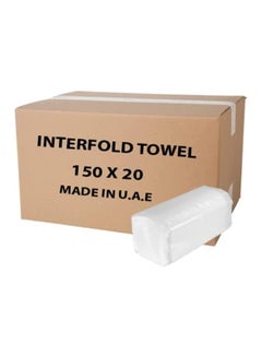 cleany genie Interfold Hand Towel Tissue Paper - 150 Sheet Pack of 20 ...