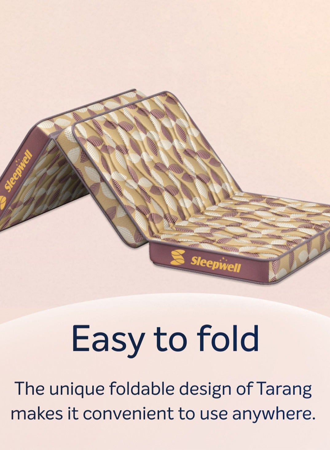 Sleepwell Tarang Foldable Mattress, PU Foam, Neem Fresche Technology ...