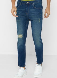 Seventy Five Tapered Cropped Fit Rip Detail Jean UAE | Dubai, Abu Dhabi