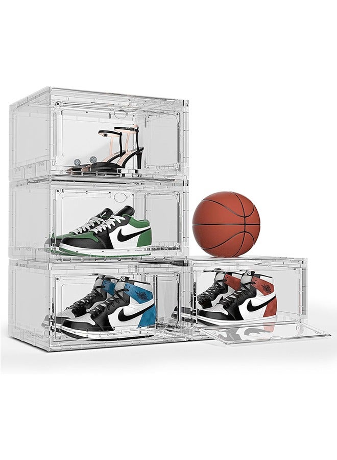 Generic Stackable Shoe Box Large Shoe Storage Box Plastic Clear Sneaker ...