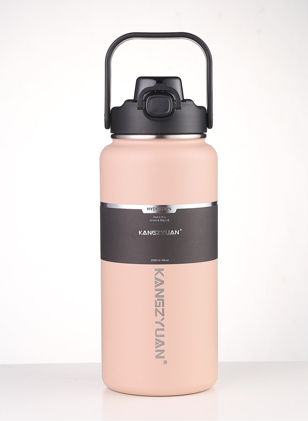 KANGZYUAN Insulated Stainless Steel Water Bottle with Straw 2000 ml ...