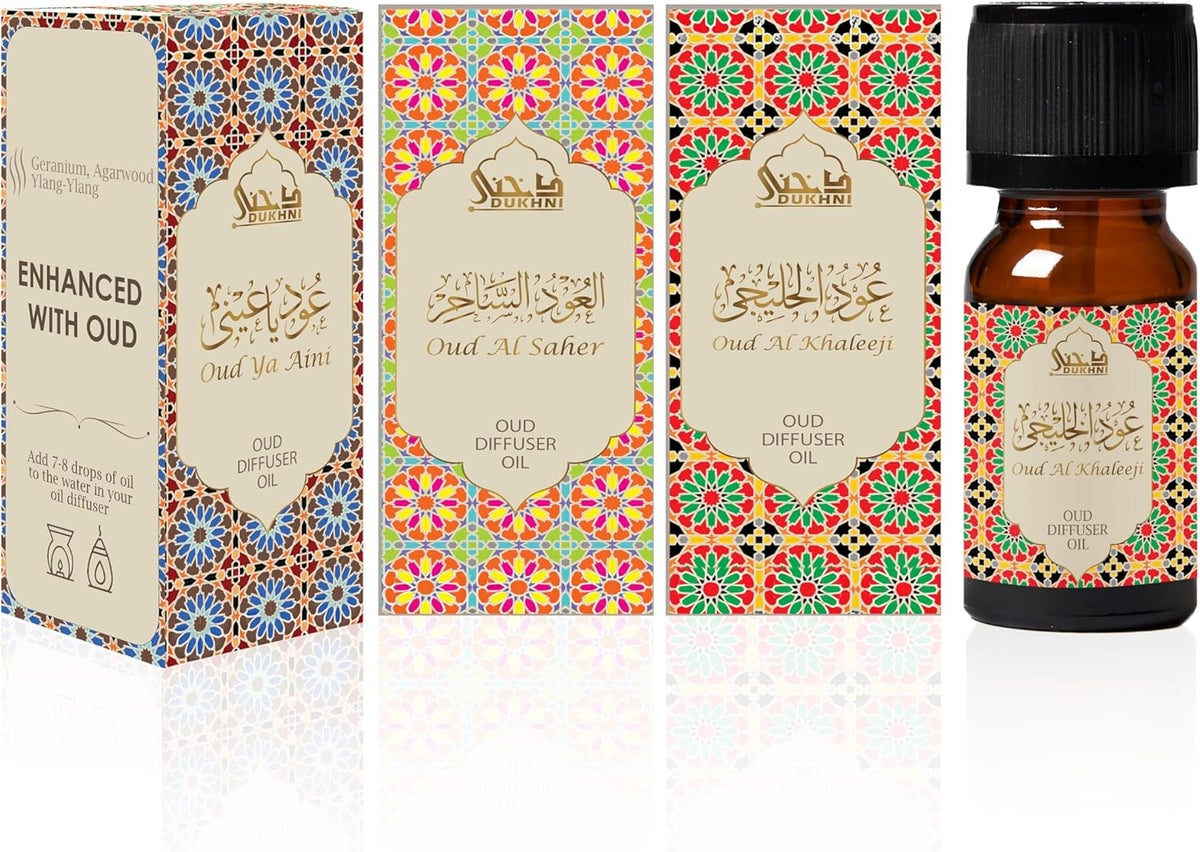 DUKHNI Arabic Oudh Diffuser Oil Set, Essential Oils by Dukhni | 3 x ...