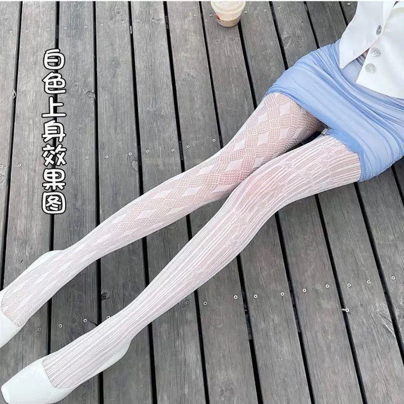Generic Black Diamond-Patterned Stockings for Women, Pure Desire, Sexy ...