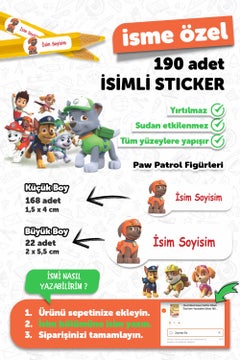 Msticker School Label Pen Notebook Label Paw Patrol Themed Name ...