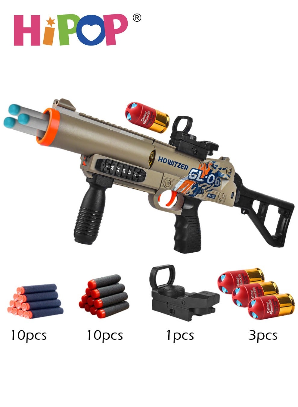 HIPOP Toys Gun for Kids,Grenade Launcher Gun Toy,Safe Soft Bullet,Kids ...