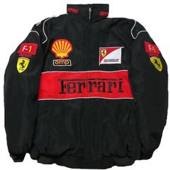 Generic Vintage Style Embroidered F1 Racing JacketBlack shell Black ...