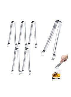 SYOSI 6 Pieces Ice Tongs, 6.5 Inch Stainless Steel Sugar Cube Tongs ...