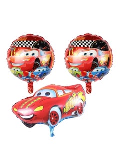 Generic Set of 3 car-shaped balloons for a birthday party with McQueen ...