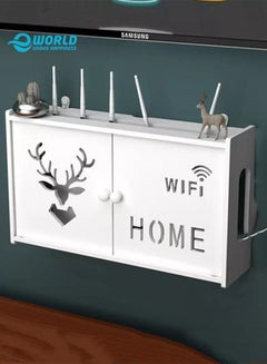 Eworld Wall Mounted Router Storage Box Water Proof Rack with 2 Shelf ...